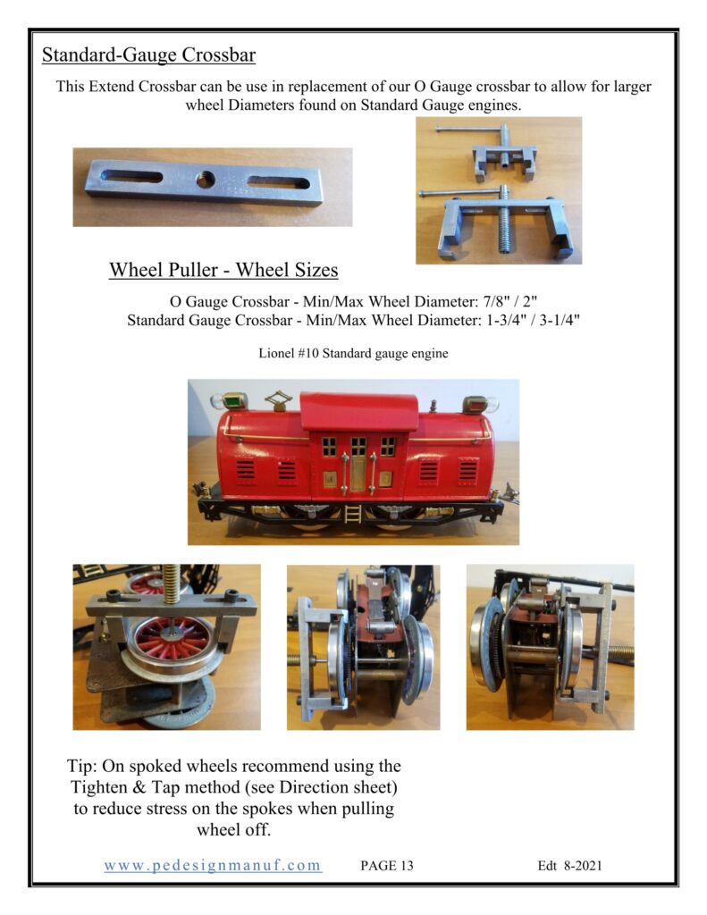 Large Gauge Wheel Puller w/ Standard & Special Duty Jaws – STD & O Comb ...